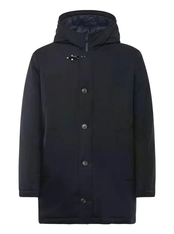 FAY Buttoned Hooded Jacket - Blue