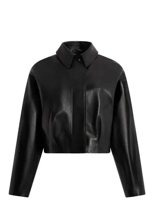 Bally Shirt-collar Lambskin Leather Jacket - Black