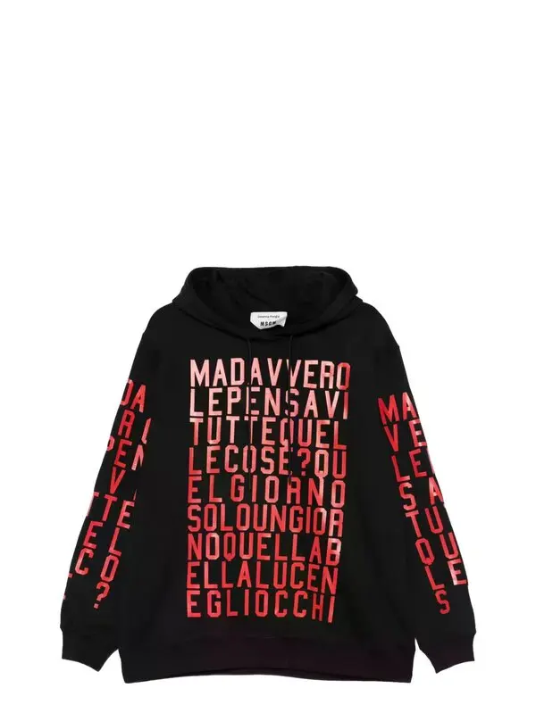 MSGM Graphic-print Hoodie - Black