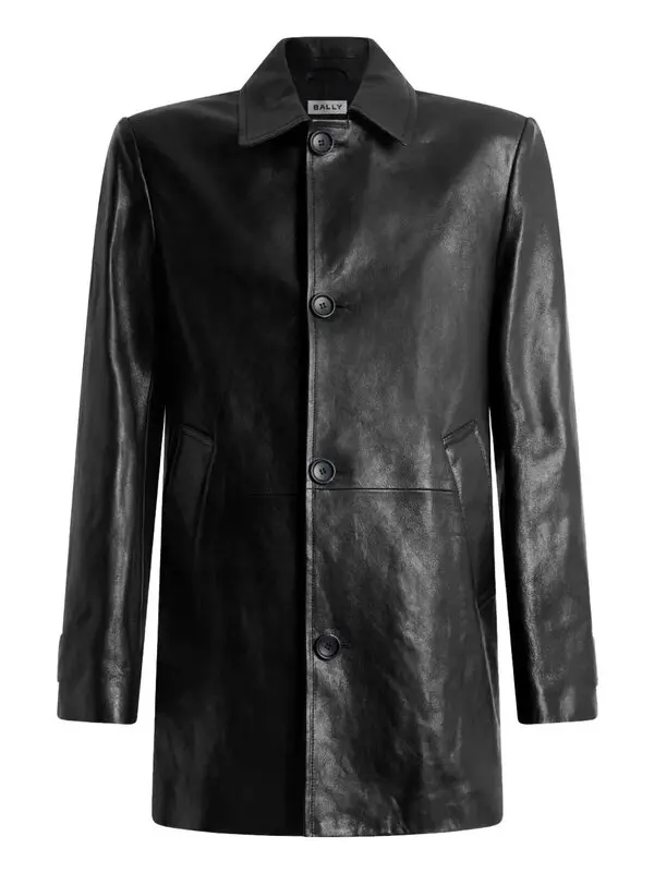 Bally Leather Coat - Black