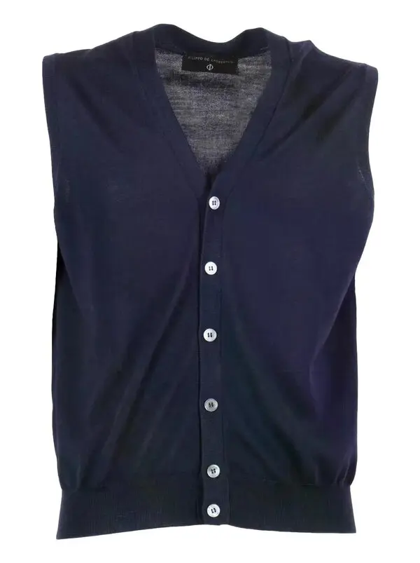 FILIPPO DE LAURENTIIS Buttoned Vest - Blue