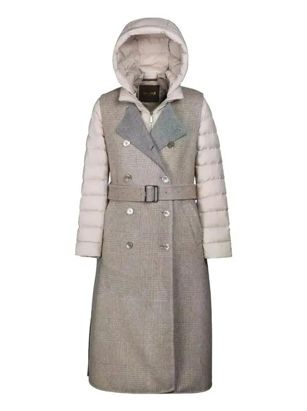 MOORER Harna-dga Hooded Check Jacket - Neutrals