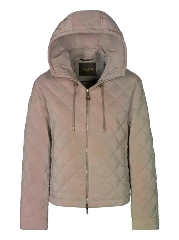 MOORER Hooded Quilted Jacket - Neutrals