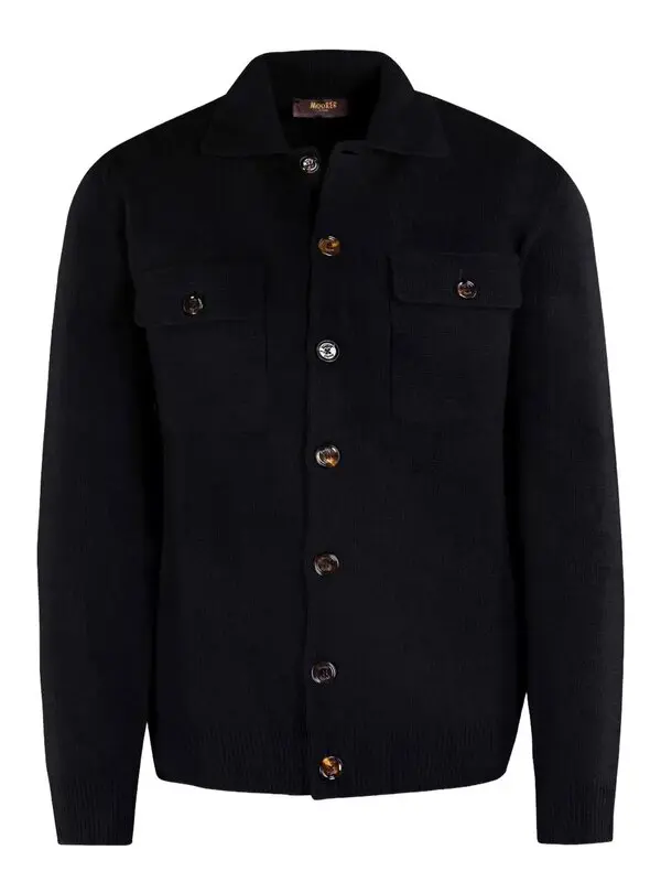 MOORER Allyn-ws3 Chest-pockets Cardigan - Black