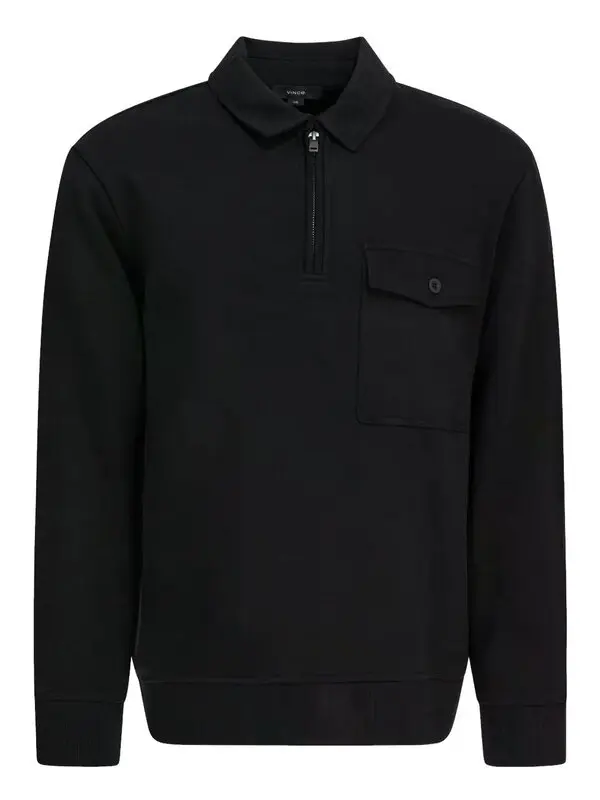 Vince Chest-pocket Polo Shirt - Black