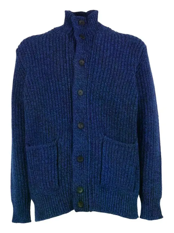 FILIPPO DE LAURENTIIS Pocket Button Cardigan - Blue