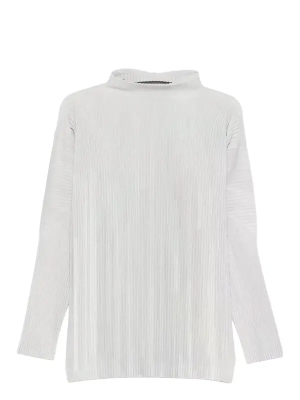 Issey Miyake Pleated Halterneck Top - Grey