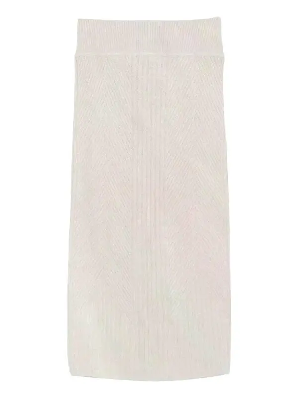 Lorena Antoniazzi Ribbed Knit Midi Skirt - Neutrals
