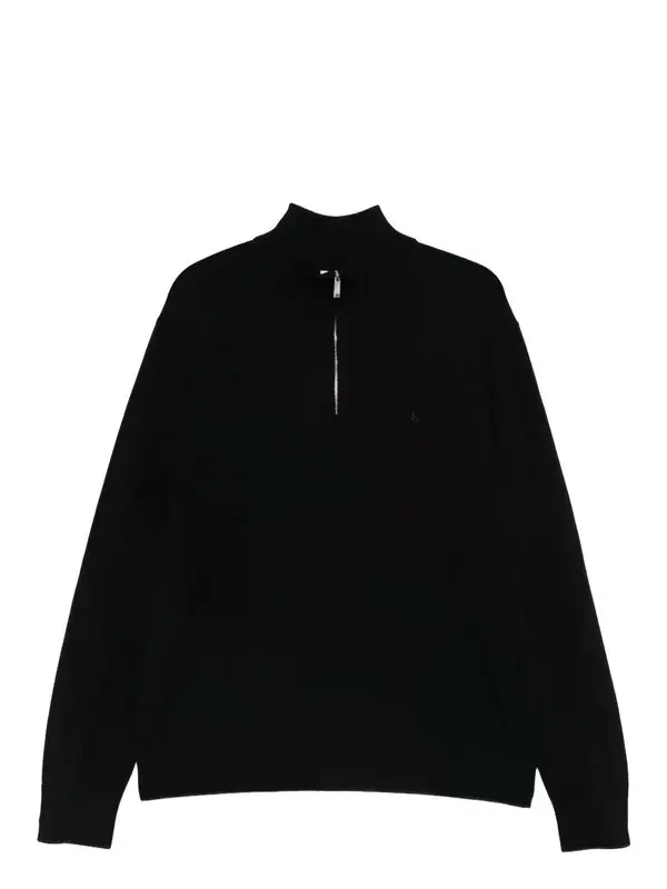Calvin Klein Mock-neck Zip Sweater - Black