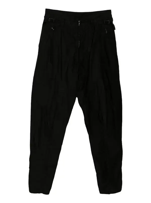 JULIUS Tapered Cotton Trousers - Black