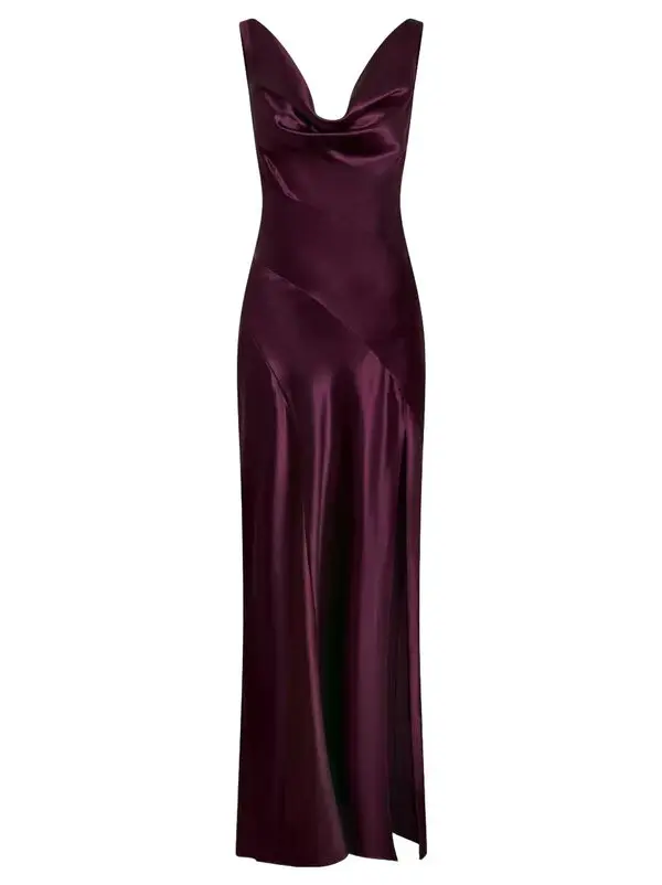 NICHOLAS Alfina Cowl-neck Slit Maxi Dress - Purple