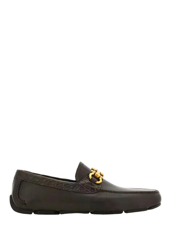 FERRAGAMO Gancini Buckle Loafers - Brown