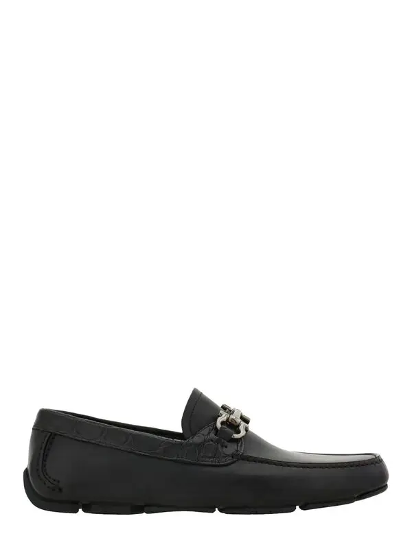 FERRAGAMO Gancini-buckle Loafers - Black