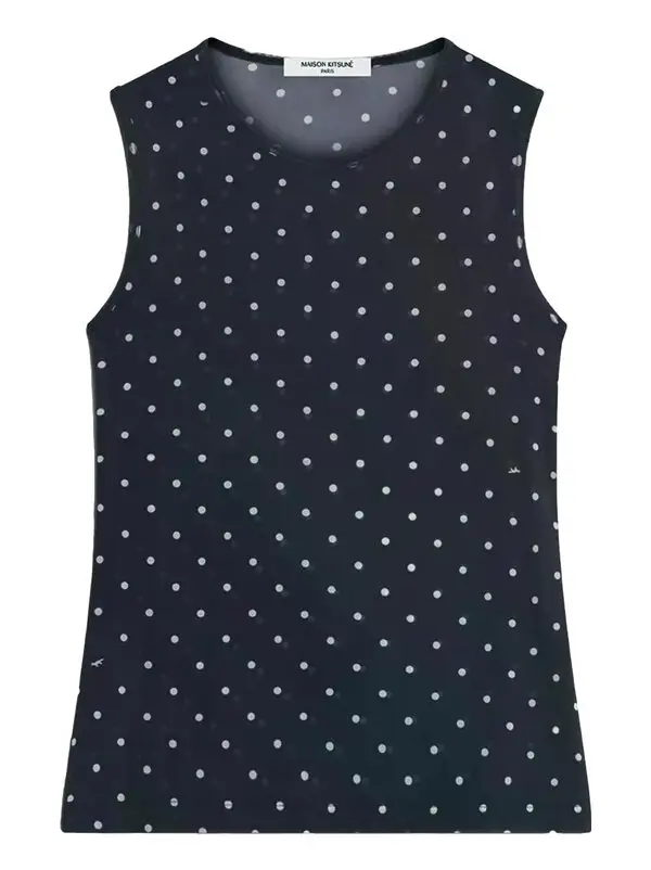 Maison Kitsuné Polka-dot Top - Black