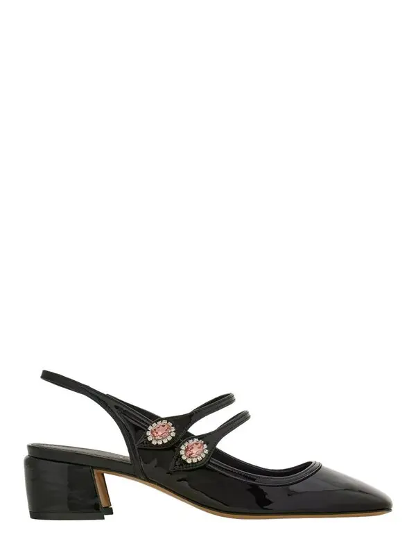 FERRAGAMO 40mm Mary Jane Slingback Pumps - Black