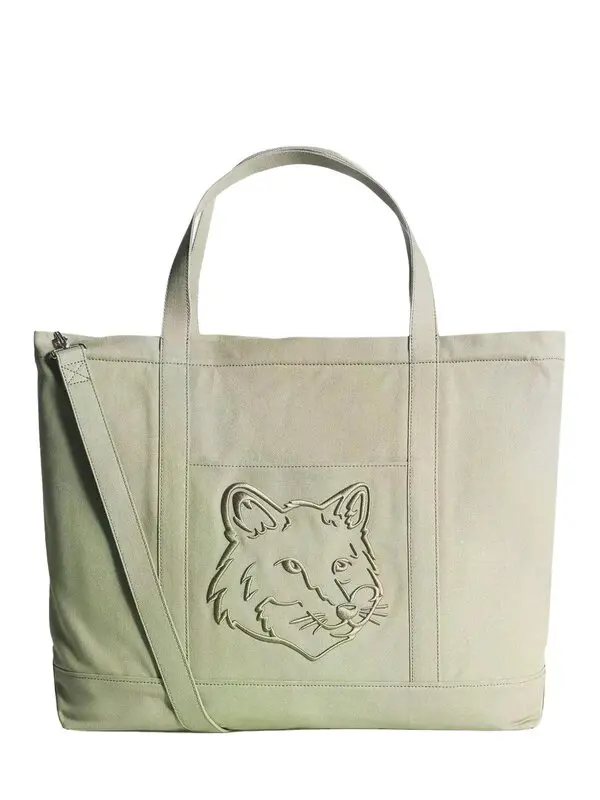 Maison Kitsuné Fox Head Xl Tote Bag - Neutrals