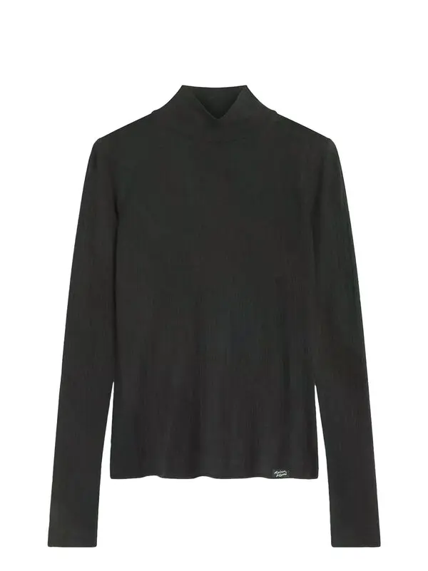 Maison Kitsuné Long-sleeve Roll-neck Top - Black
