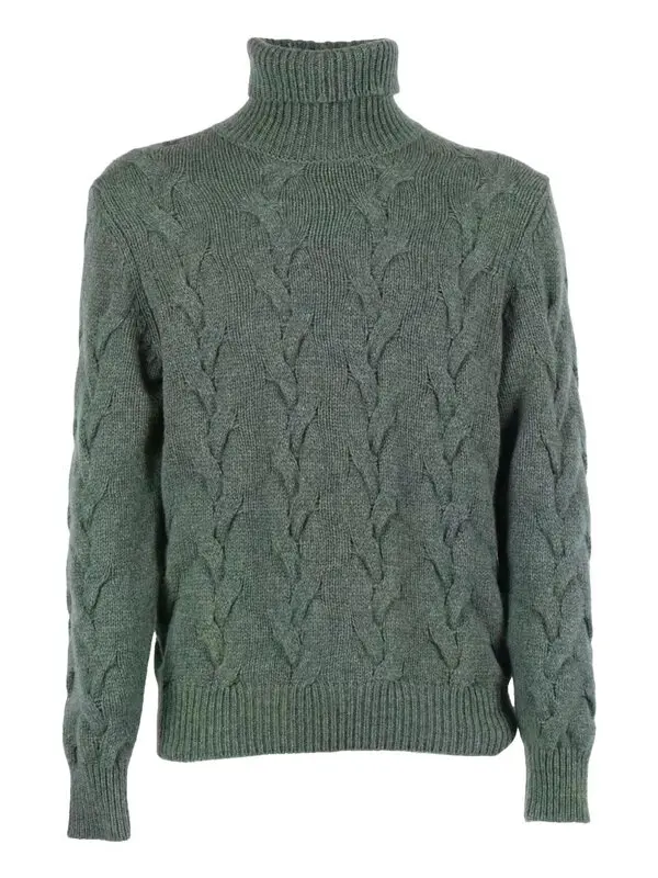 FILIPPO DE LAURENTIIS Cable-knit Roll-neck Sweater - Green
