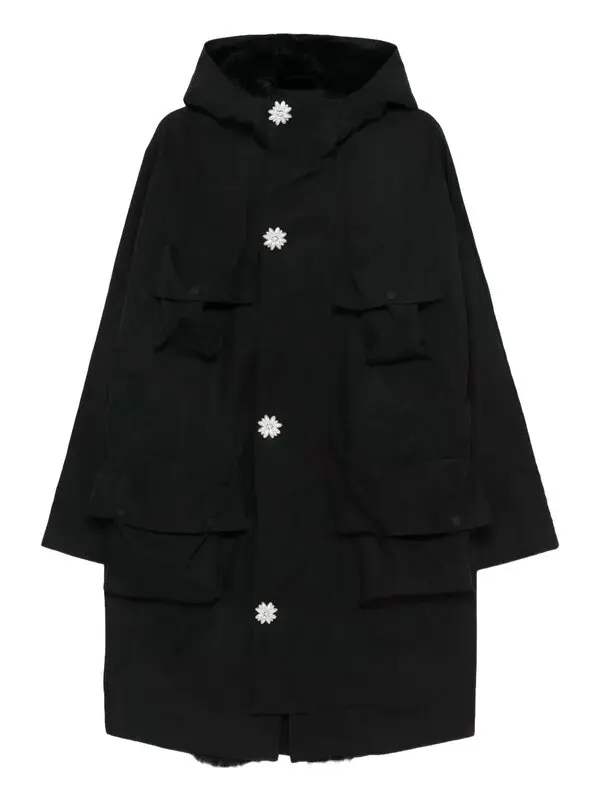 Simone Rocha Hooded Parka Coat - Black