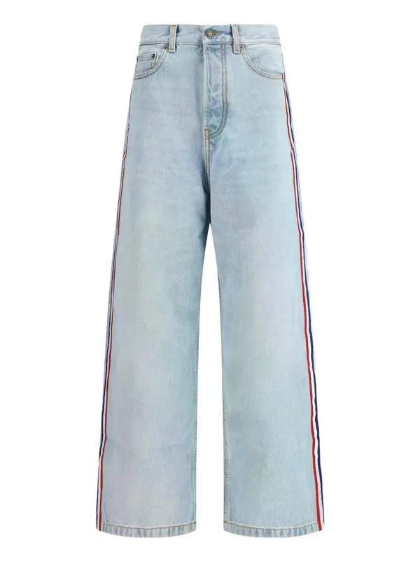 Fiorucci Stripe Baggy Jeans - Blue