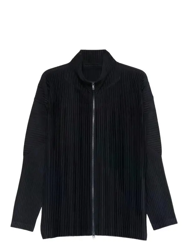 Issey Miyake Pleated Zip Jacket - Black