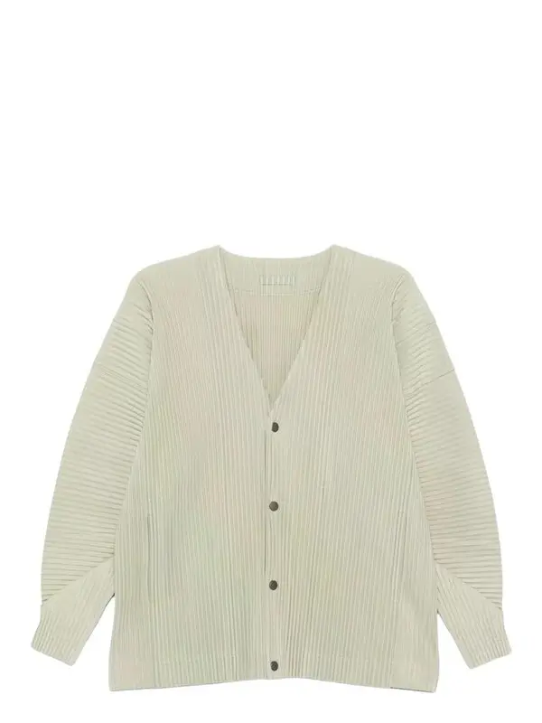 Issey Miyake Plissé Buttoned Cardigan - Green