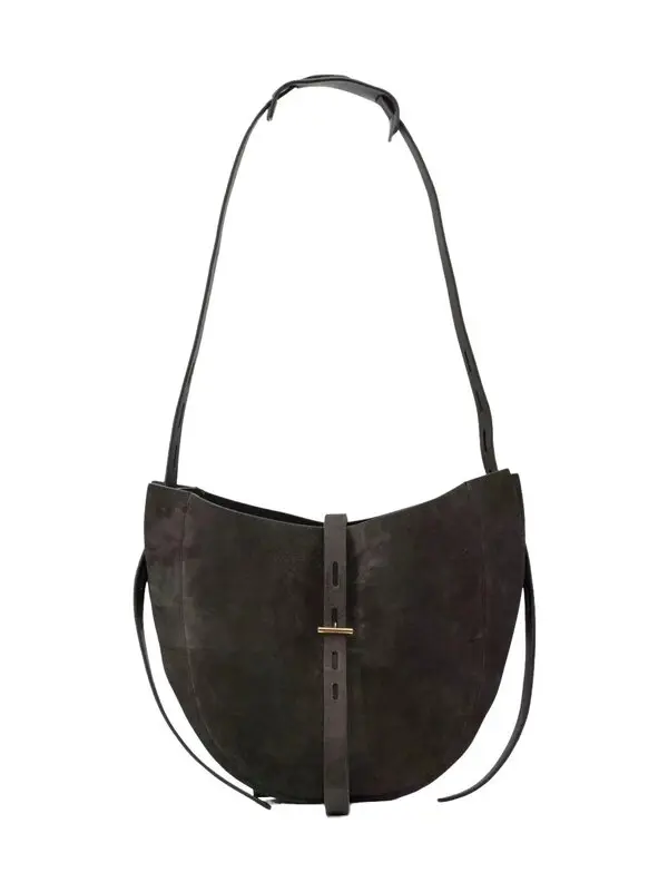MINOBOSSI Buckle Leather Shoulder Bag - Grey