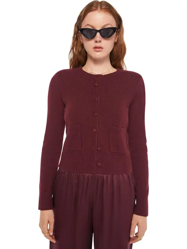 Sablyn Emilia Bordeaux Cashmere Cardigan - Multi