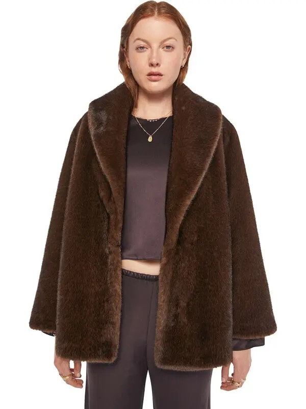 Sablyn Ina Faux Fur Blazer - Brown