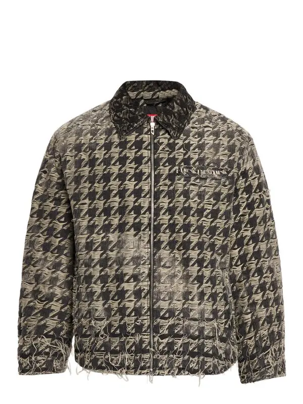 Diesel Houndstooth Denim Jacket - Black/deni