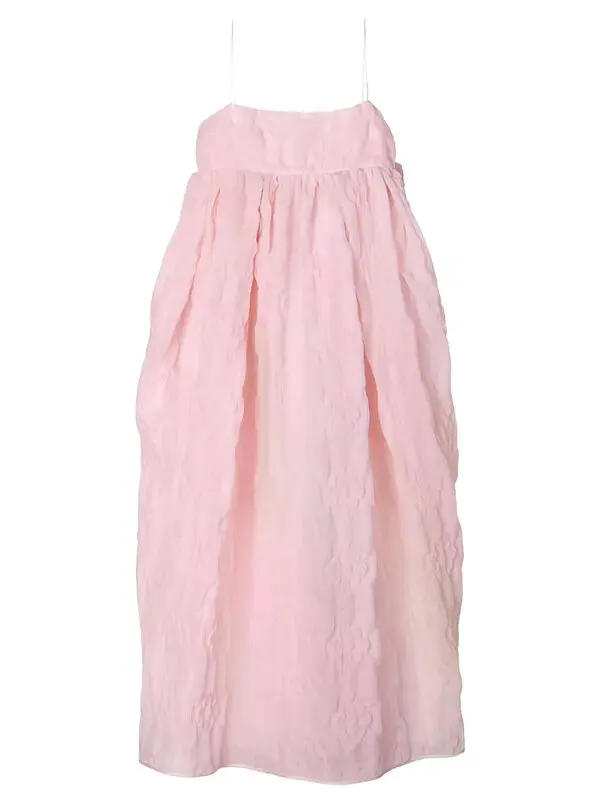 Cecilie Bahnsen Vilma Matelassé Dress With Bow - Pink
