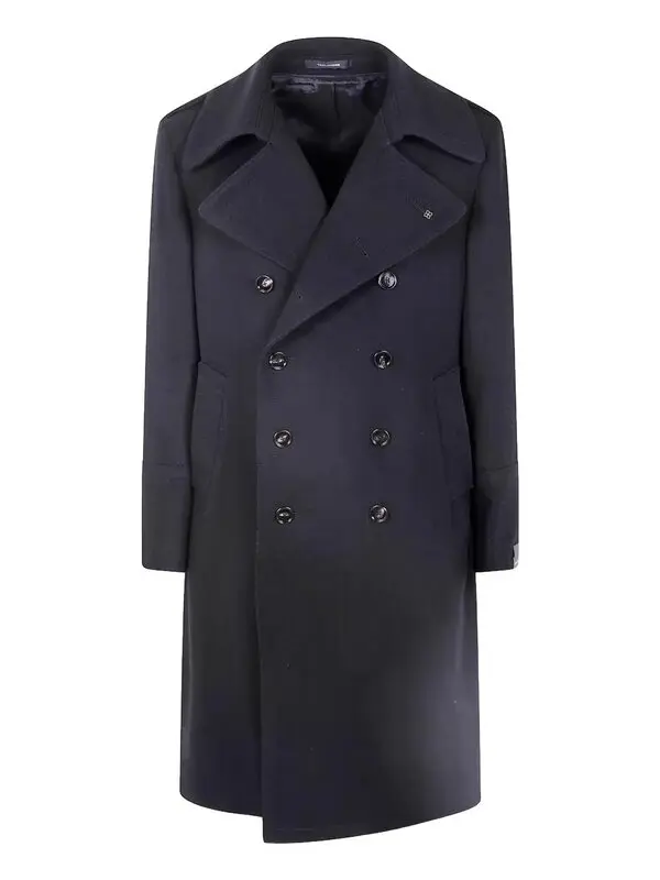 Tagliatore Long-sleeved Double-breasted Coat - Blue