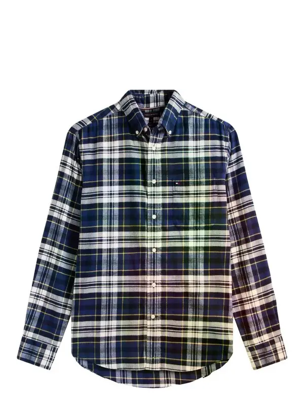 Tommy Hilfiger Plaid Long-sleeved Shirt - Blue