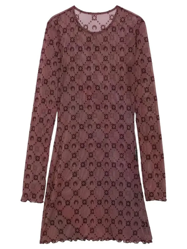 MARINE SERRE Patterned Mini Dress - Purple