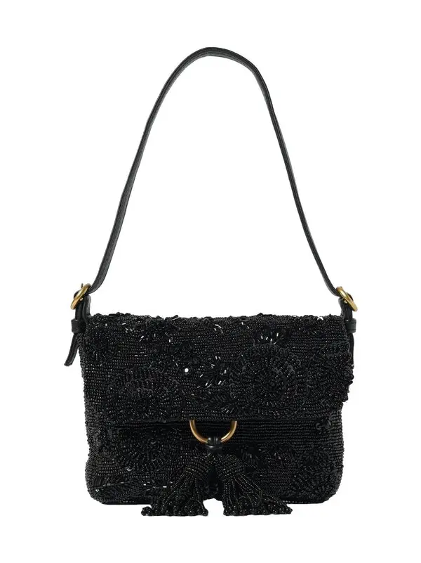 Malìparmi Embellished Shoulder Bag With Tassel - Black