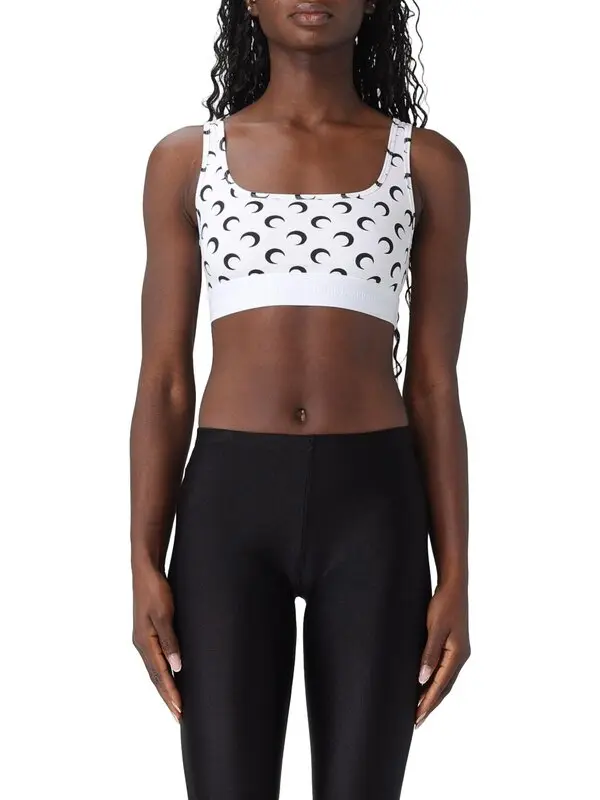 MARINE SERRE Crescent Print Top - White