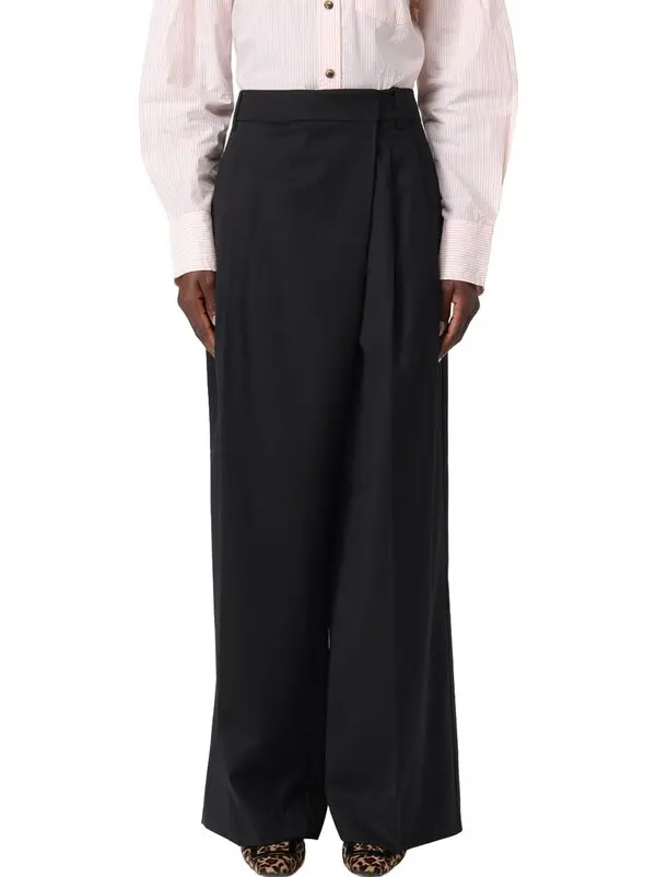GANNI Wide Leg Trousers - Black