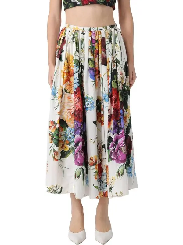 Dolce & Gabbana Floral Print Skirt - White