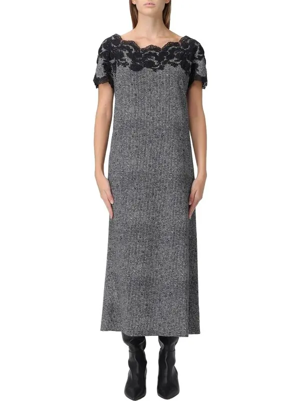 Ermanno Scervino Lace Trimmed Dress - Black