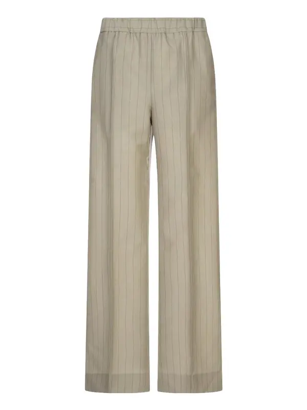 JIL SANDER Striped Wide Leg Trousers - Grey