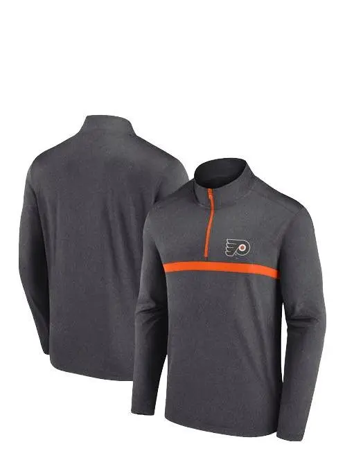 LOGO ATHLETIC Philadelphia Flyers Quarter-zip Top - Heather Charcoal