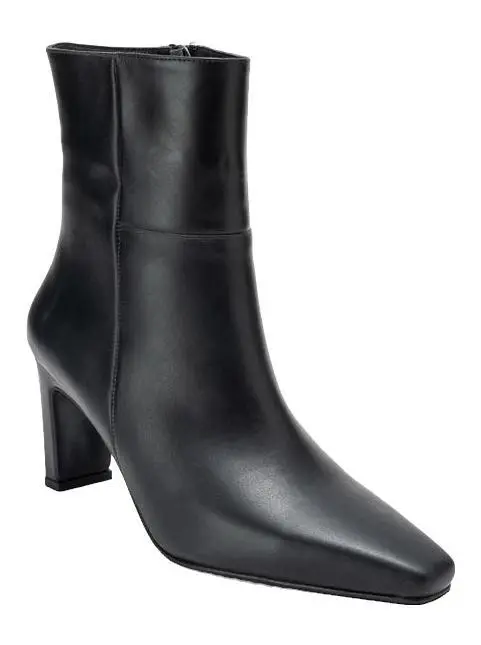 FOREVER & ALWAYS SHOES Kyoto Leather Block Heel Boot - Black Leather