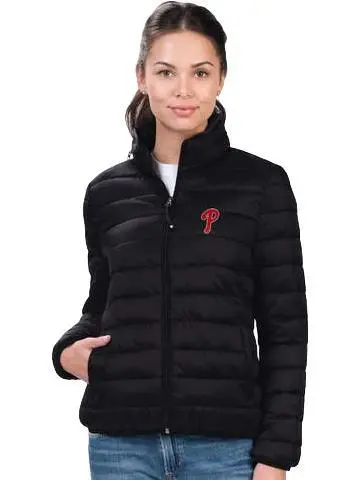 G-III 4HER BY CARL BANKS Philadelphia Phillies Pillow Full-zip Jacket - Black