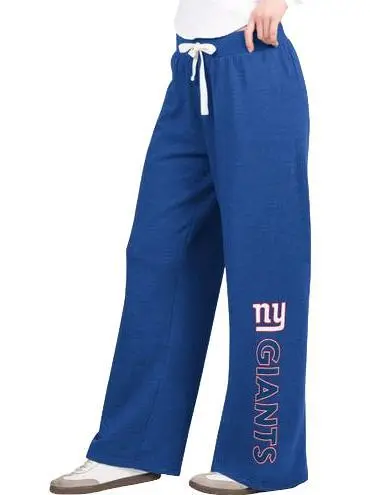 G-III 4HER BY CARL BANKS New York Giants Field Wide Leg Sweatpants - Royal