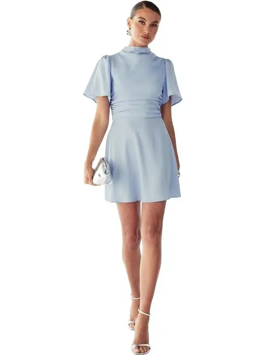 WILLA Saray Mini Dress - Icy Blue