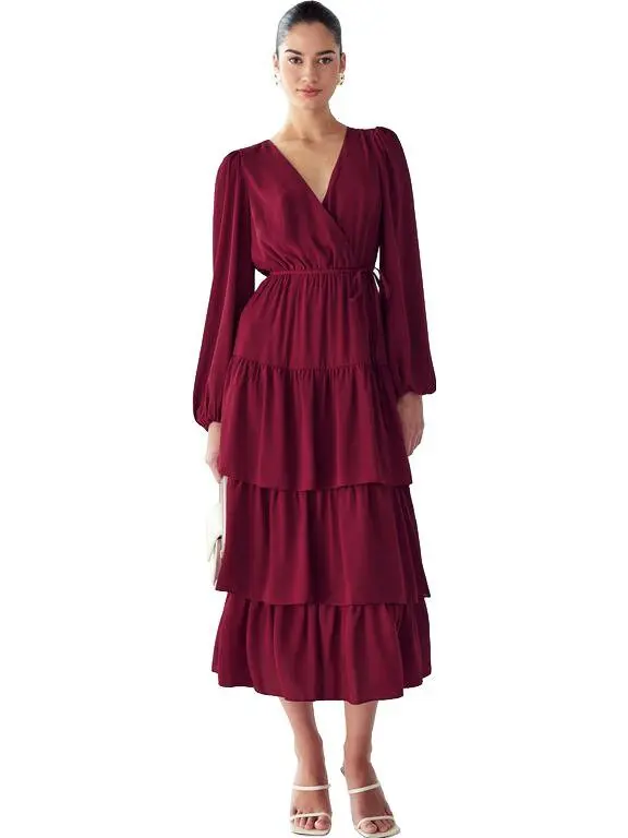 WILLA Koby Midi Dress - Burgundy