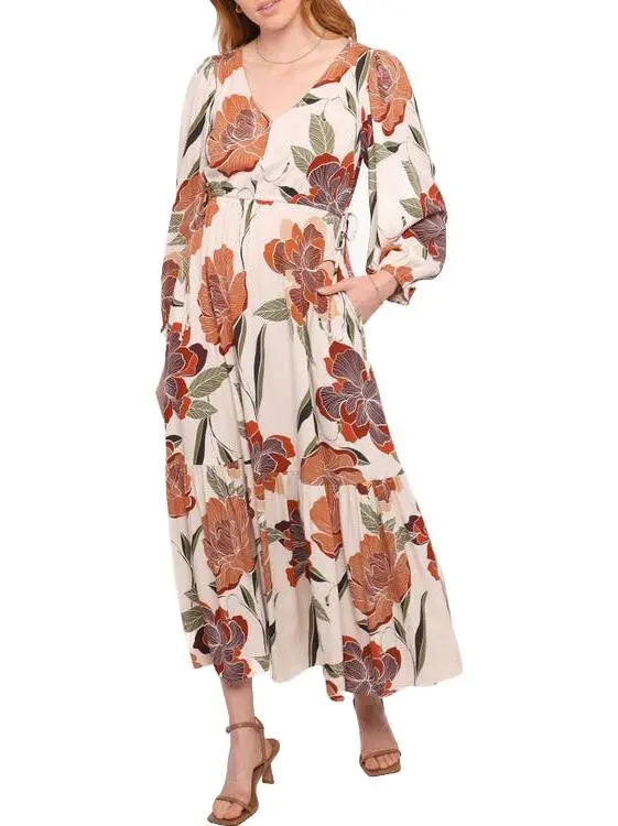 PETAL & PUP Floral Print Long Sleeve Maxi Dress - Fall Floral