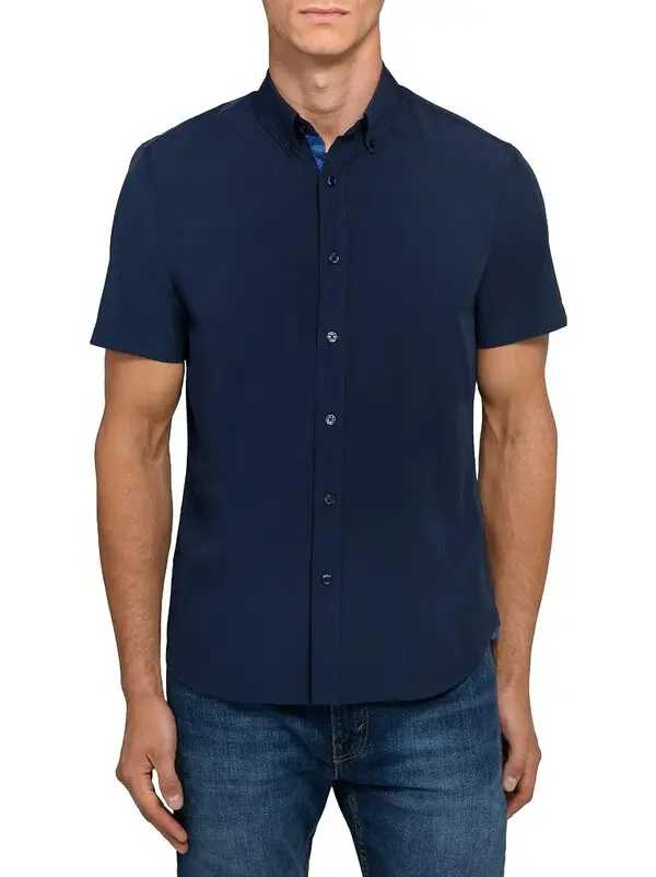 CON.STRUCT Solid Woven Short Sleeve Basic - Navy