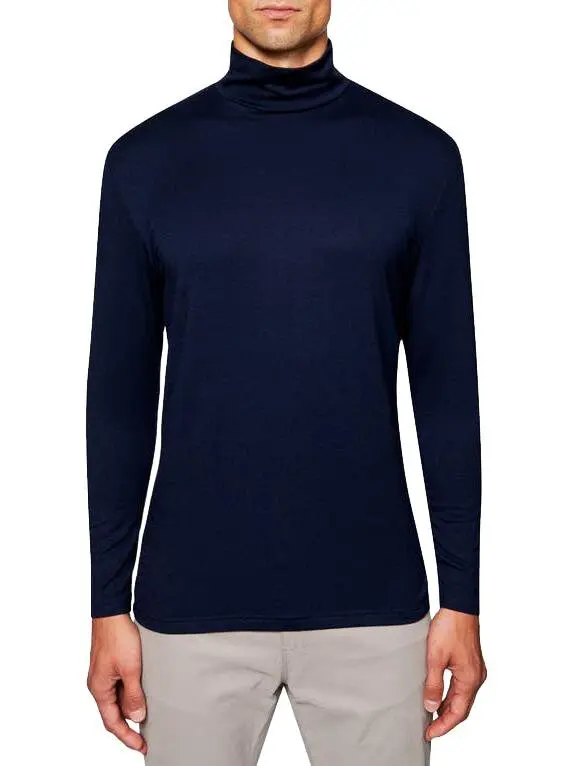 CON.STRUCT Mock Neck Long Sleeve Shirt - Navy