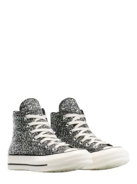 CONVERSE Chuck 70 Metallic Tweed High Top Sneakers - Black/silver/egret